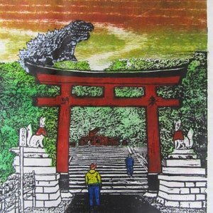 Kaiju Godzilla Monster Fushimi Inari Taisha Fox Shrine Temple Original ...