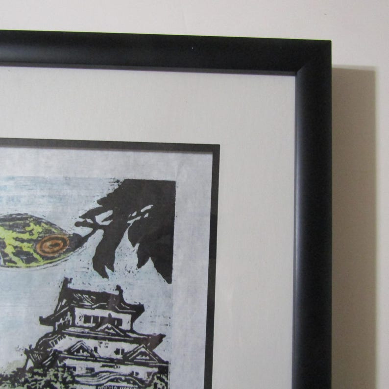 Himeji Kaiju Castle Godzilla-like Mothra Moth Monster Carved Woodcut ...
