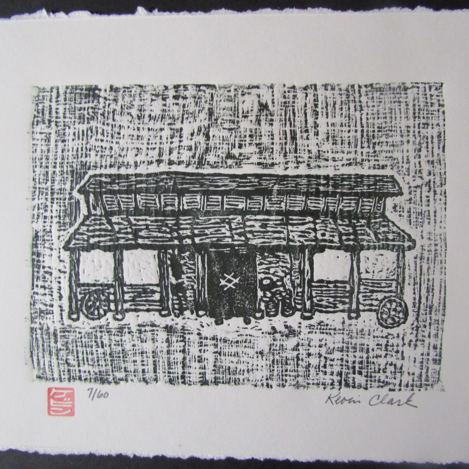 Japanese Traditional House Gasho Hand Carved Woodblock Print Woodcut ...