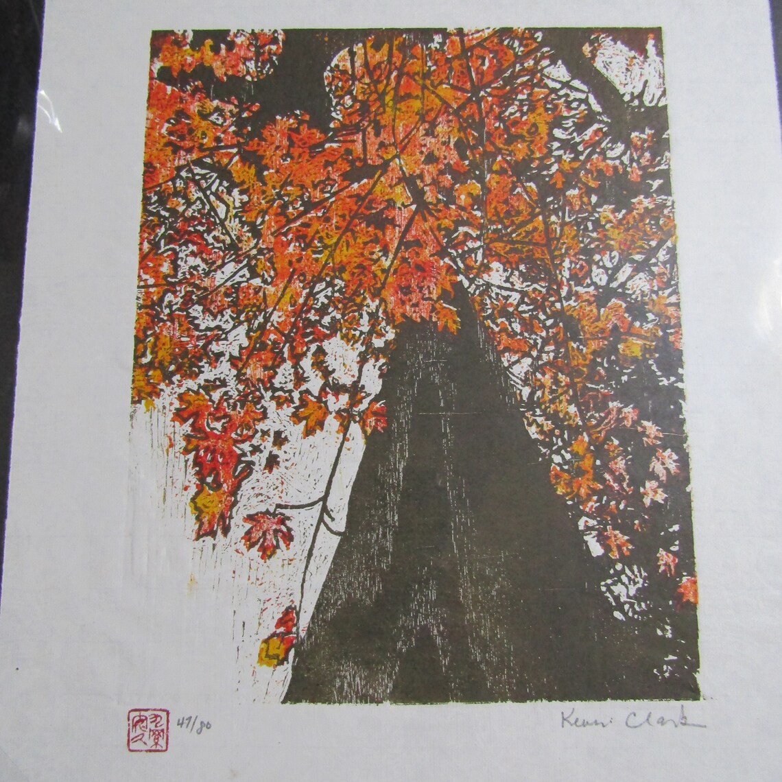 Up A Maple Tree Original Hand Carved Woodblock Print Japanese | Etsy
