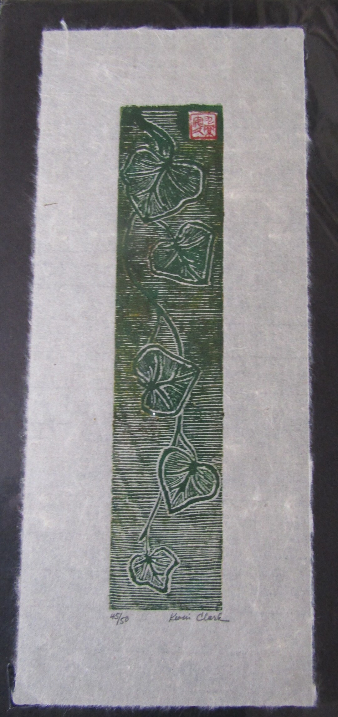 Hanging Ivy Vine Plant Original Hand Carved Woodcut Woodblock Print ...