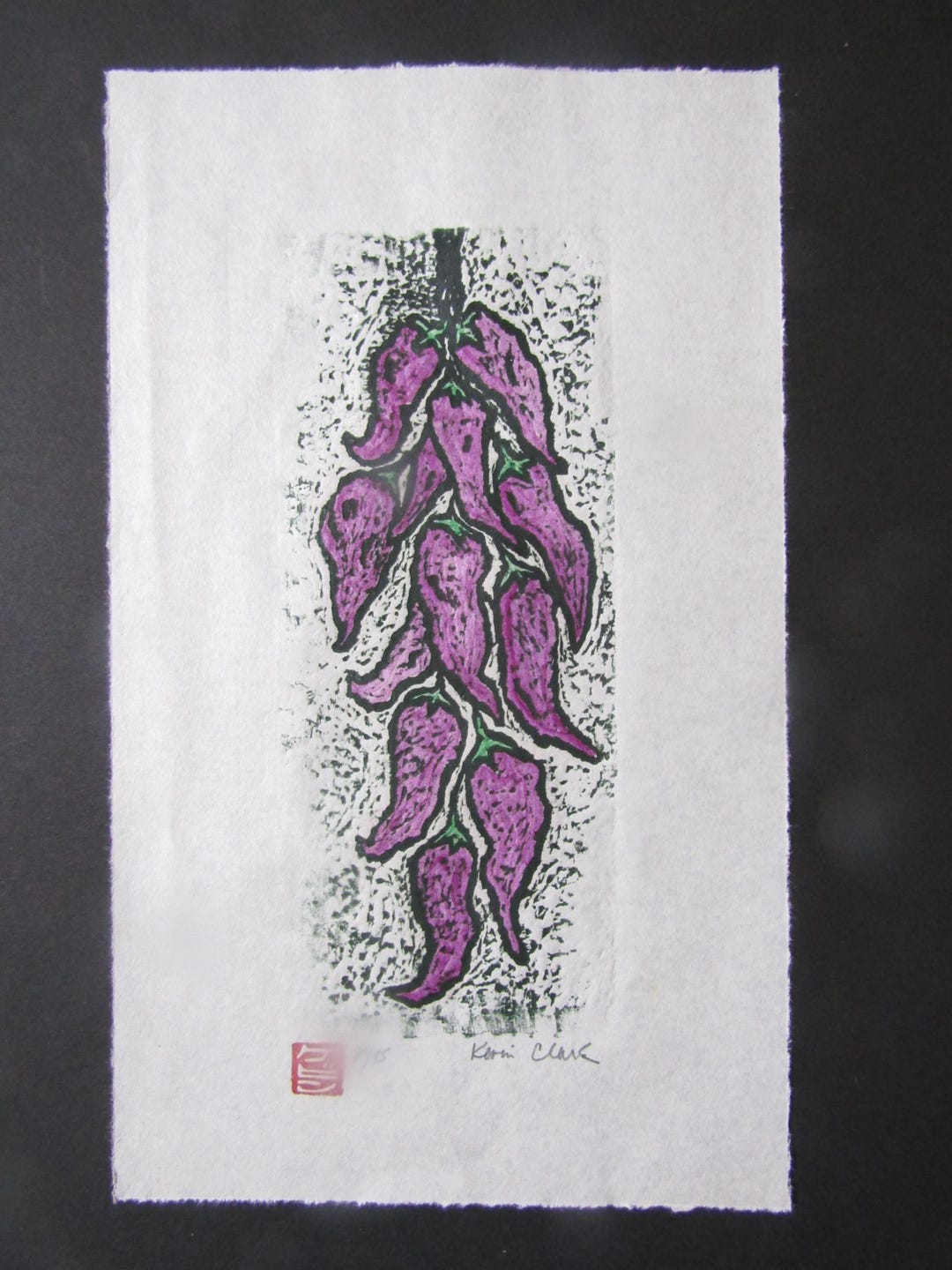 Hanging Hot Chili Purple Peppers Jalapeno Anaheim Original Hand Carved ...