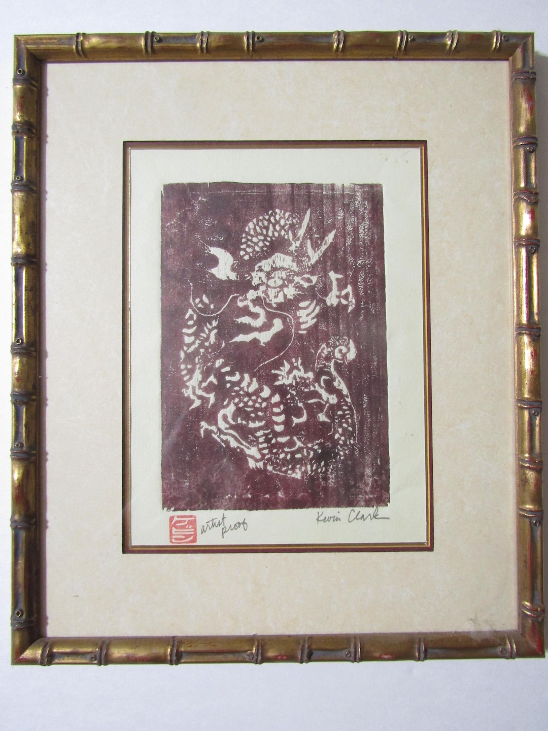 Dragon Ryu Hand Carved Woodcut Woodblock Print Japanese Moku Hanga ...