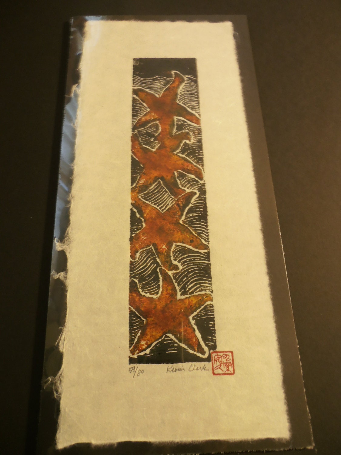 Starfish Stack Original Hand Carved Woodblock Print Moku Hanga - Etsy