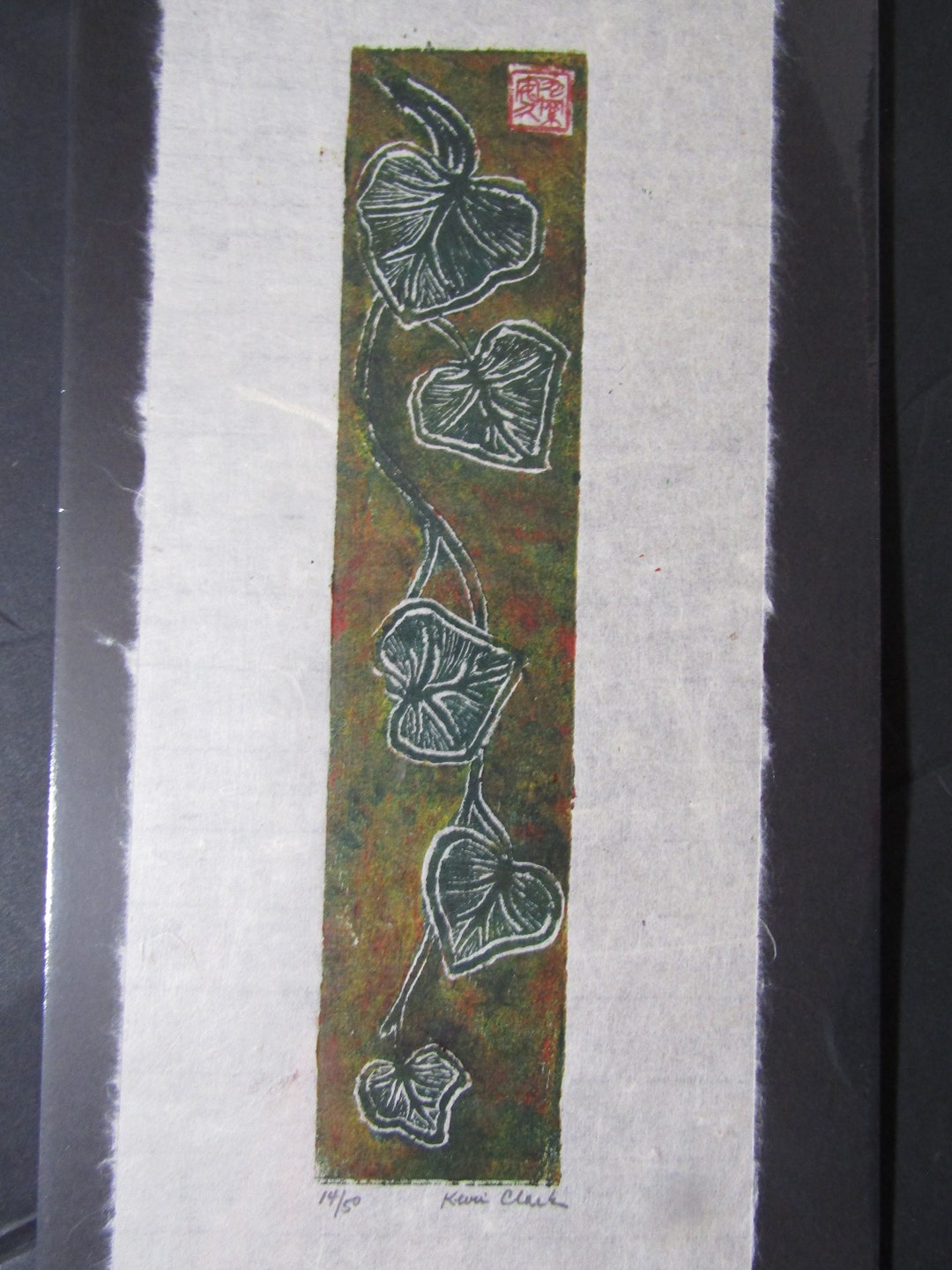Hanging Ivy Vine Plant Original Hand Carved Woodcut Woodblock Print ...