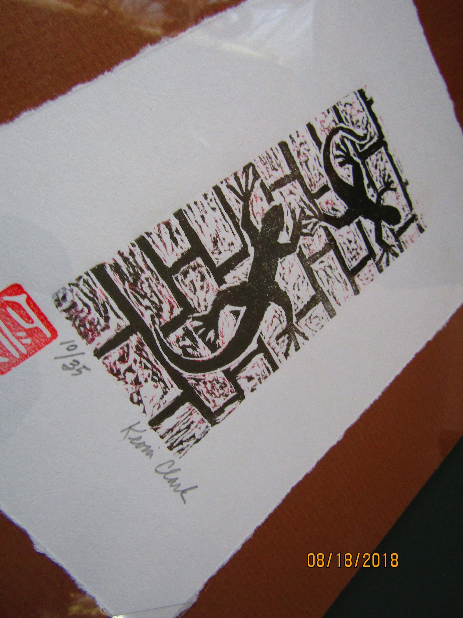 Lizard Wall Gecko Reptile Woodcut Engraving Hand Carved Woodblock Print ...