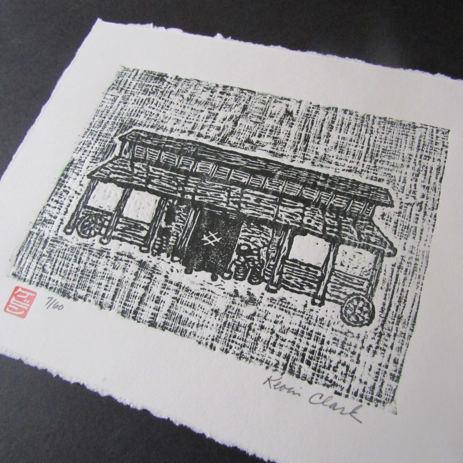 Japanese Traditional House Gasho Hand Carved Woodblock Print Woodcut ...