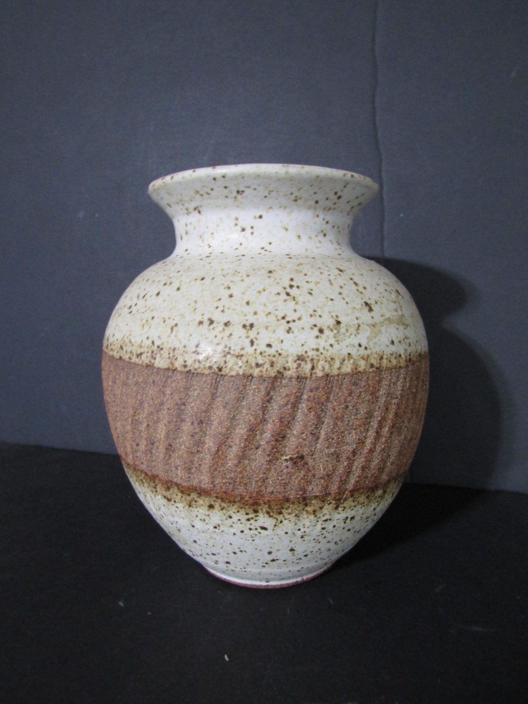 Hand Thrown Kiln Oregon Art Pottery Large Stoneware Vase Bowl by Artist ...