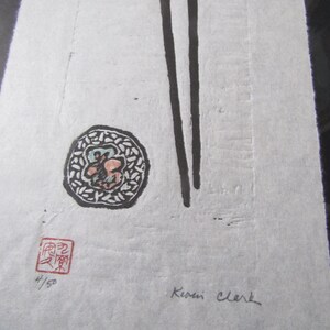 Chopsticks & Sushi Hashi Hand Carved Woodblock Print Japanese Washi ...