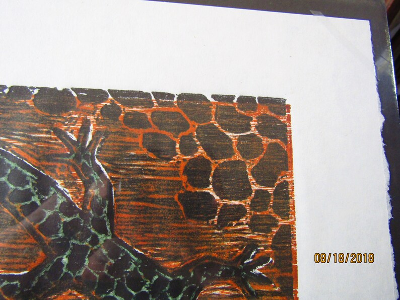 Lizard Gecko Reptile Woodcut Engraving Hand Carved Woodblock - Etsy