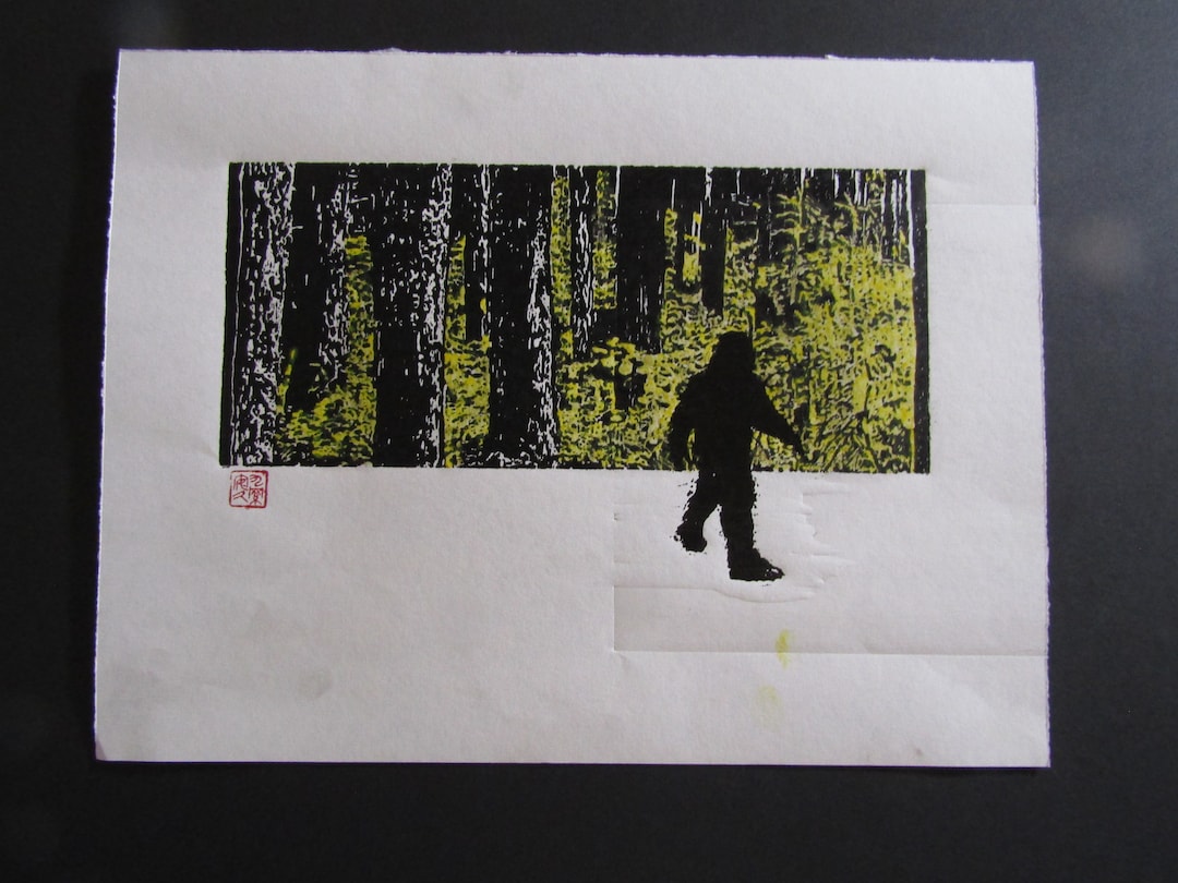 Out of the Woods. Bigfoot, Sasquatch Kaiju Original Modern Hand Carved ...