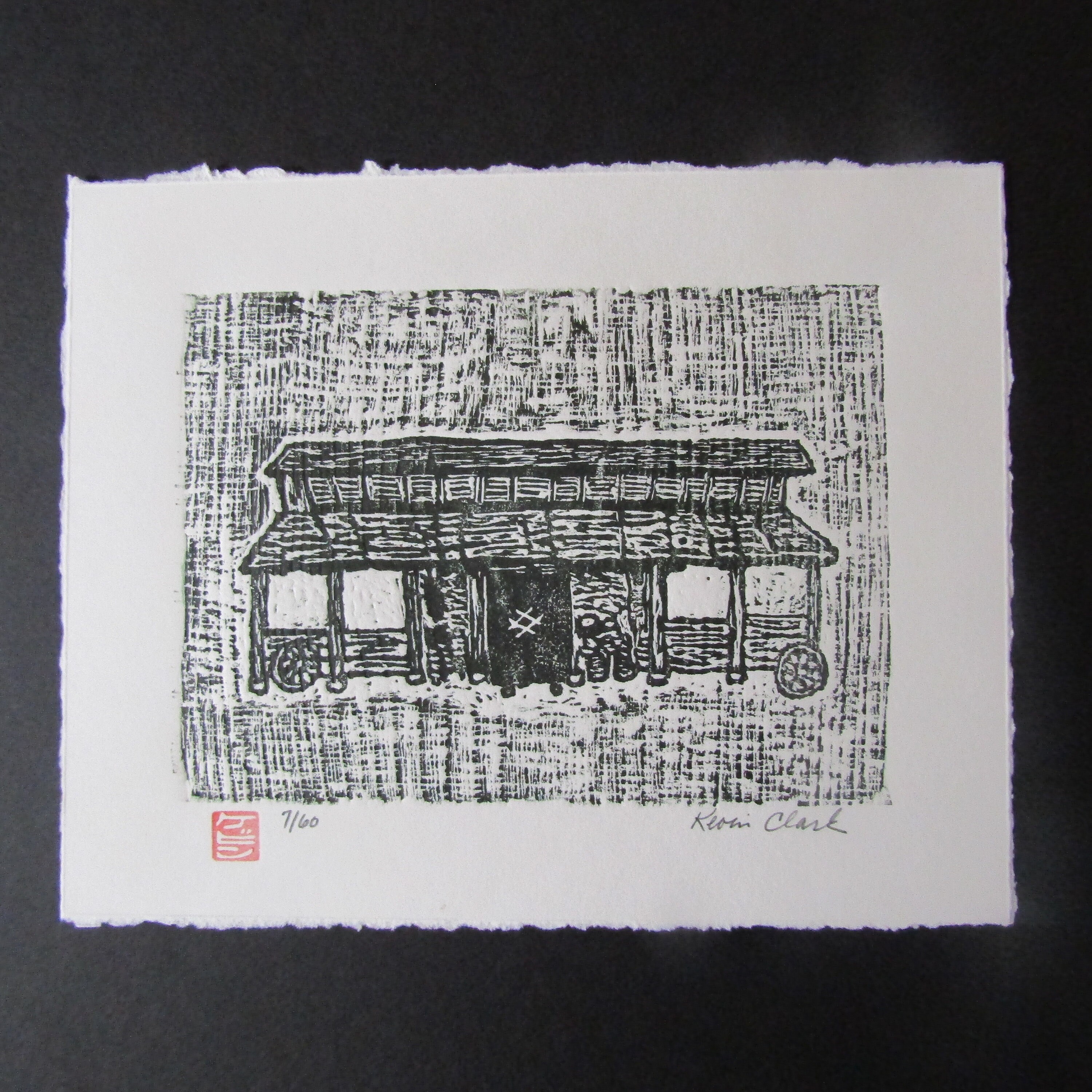 Japanese Traditional House Gasho Hand Carved Woodblock Print Woodcut ...