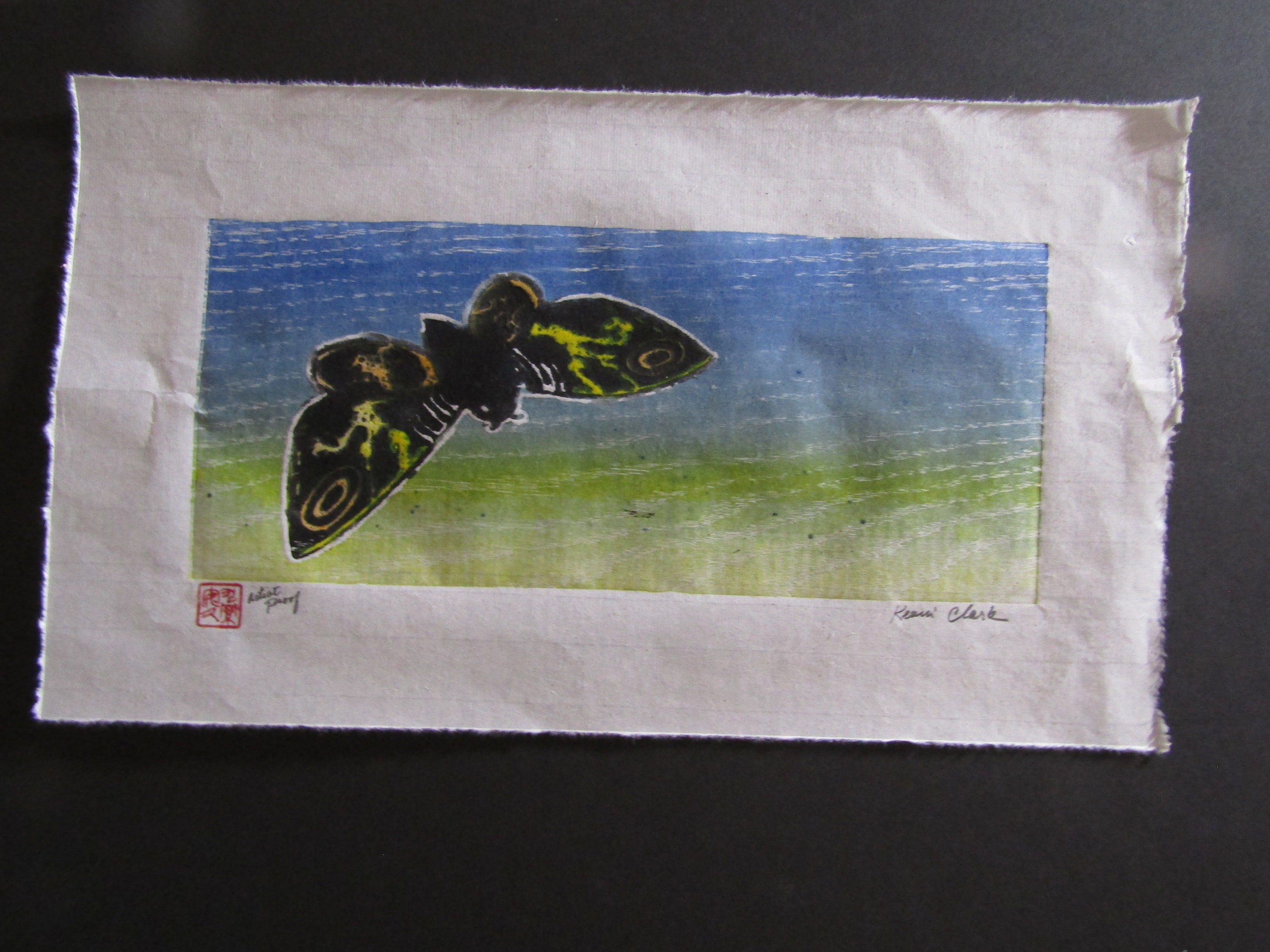 Kaiju Moth Monster Mothra Original Hand Carved Woodblock Print - Etsy