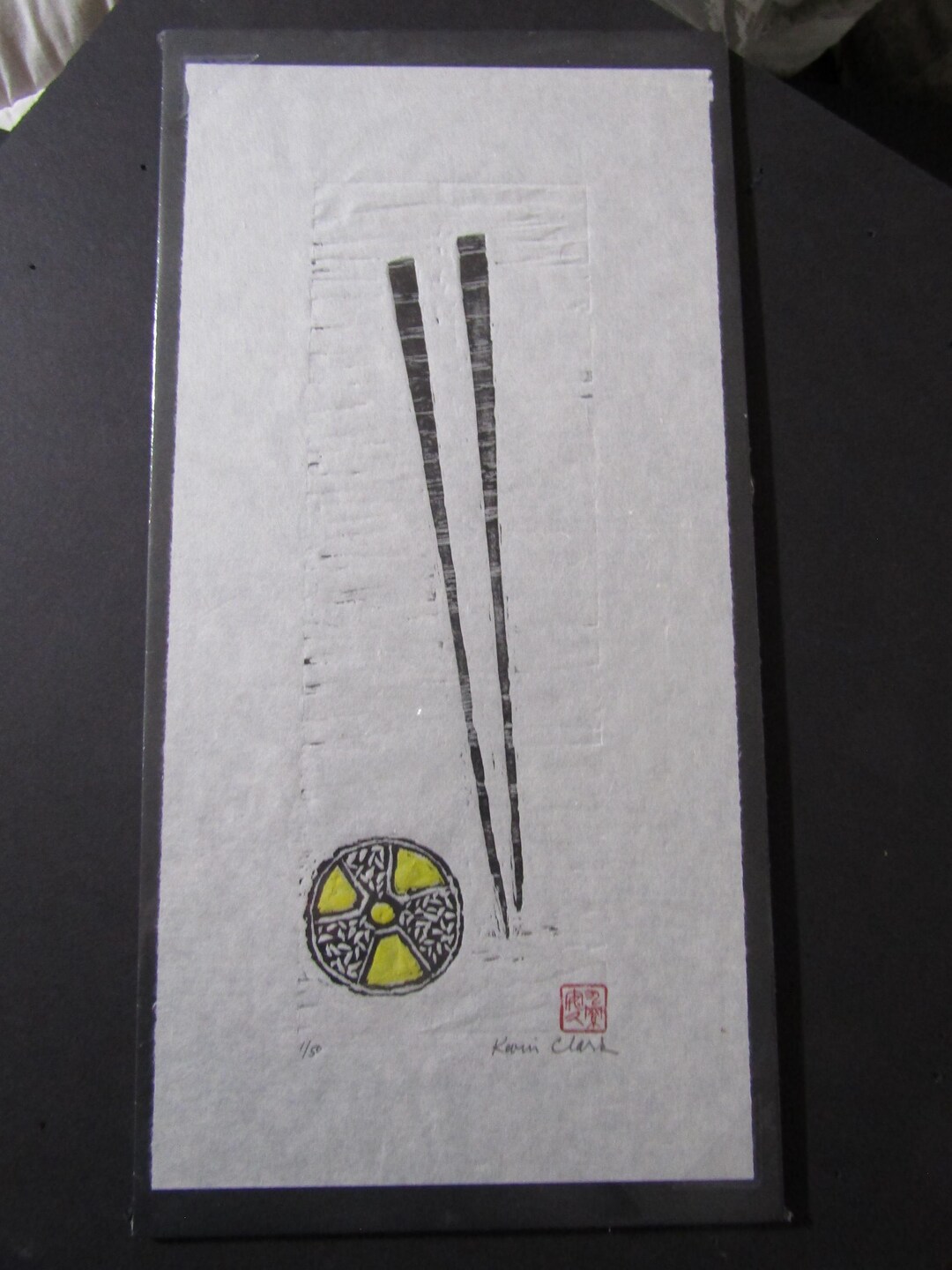 Chopsticks & Radioactive Sushi Hashi Hand Carved Woodblock Print ...