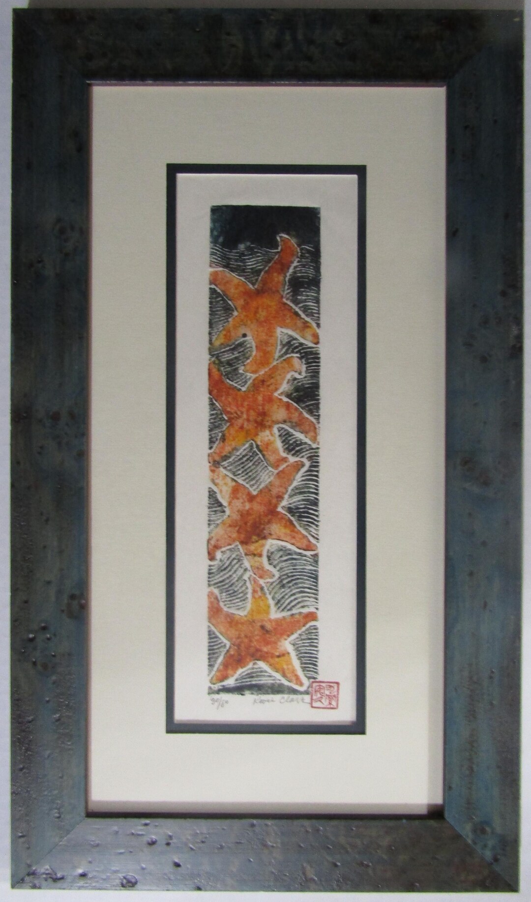 Starfish Stack Original Hand Carved Woodblock Print Moku Hanga Japanese ...