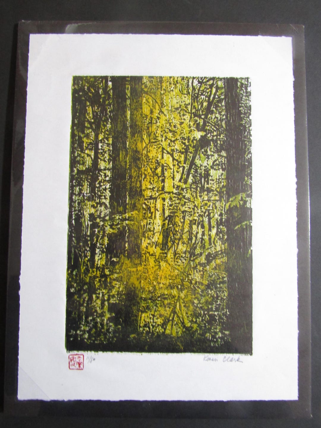 Maple Tree Forest Original Hand Carved Woodblock Print Japanese Moku ...