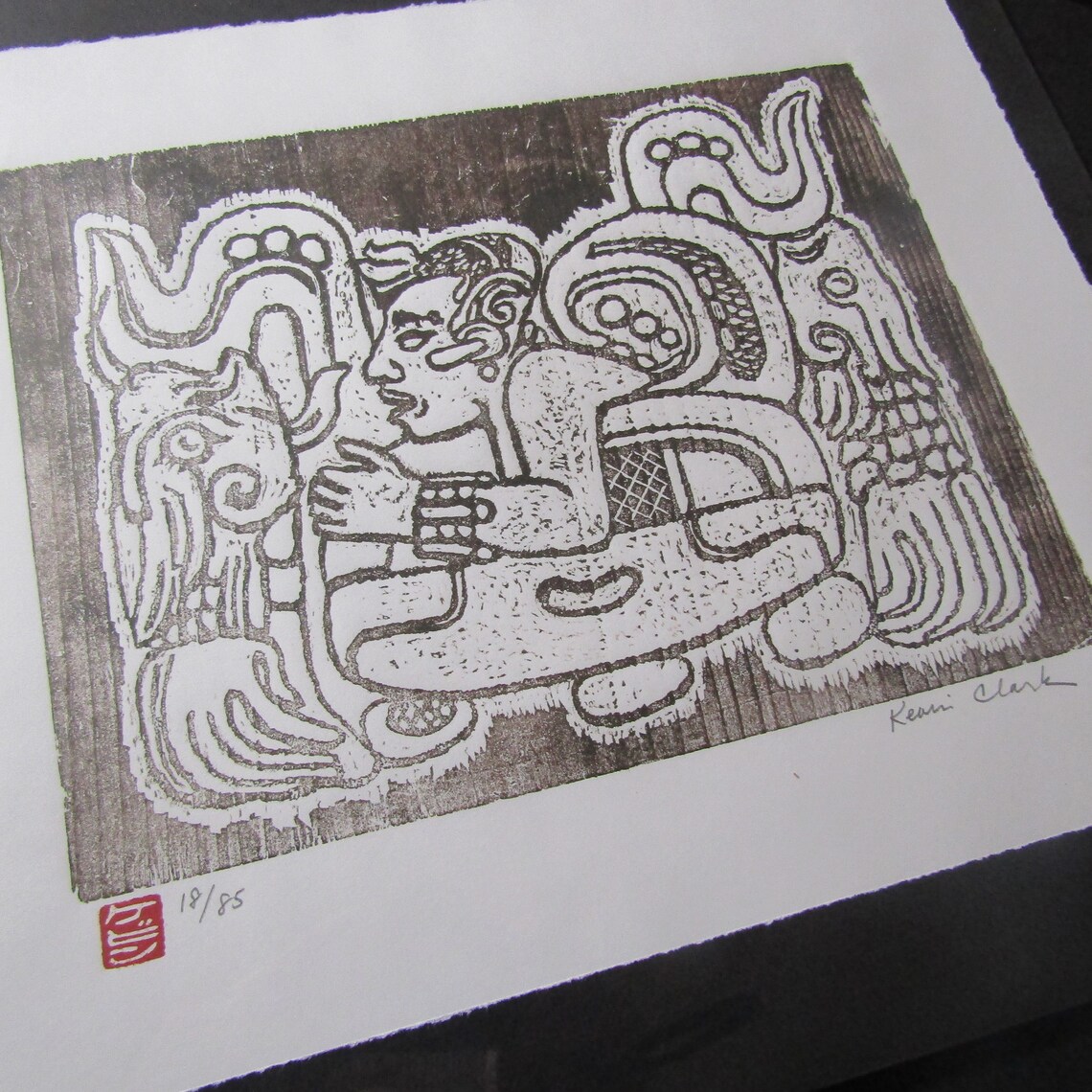 Mayan Glyph Copan Honduras Woodcut Engraving Carved Woodblock - Etsy