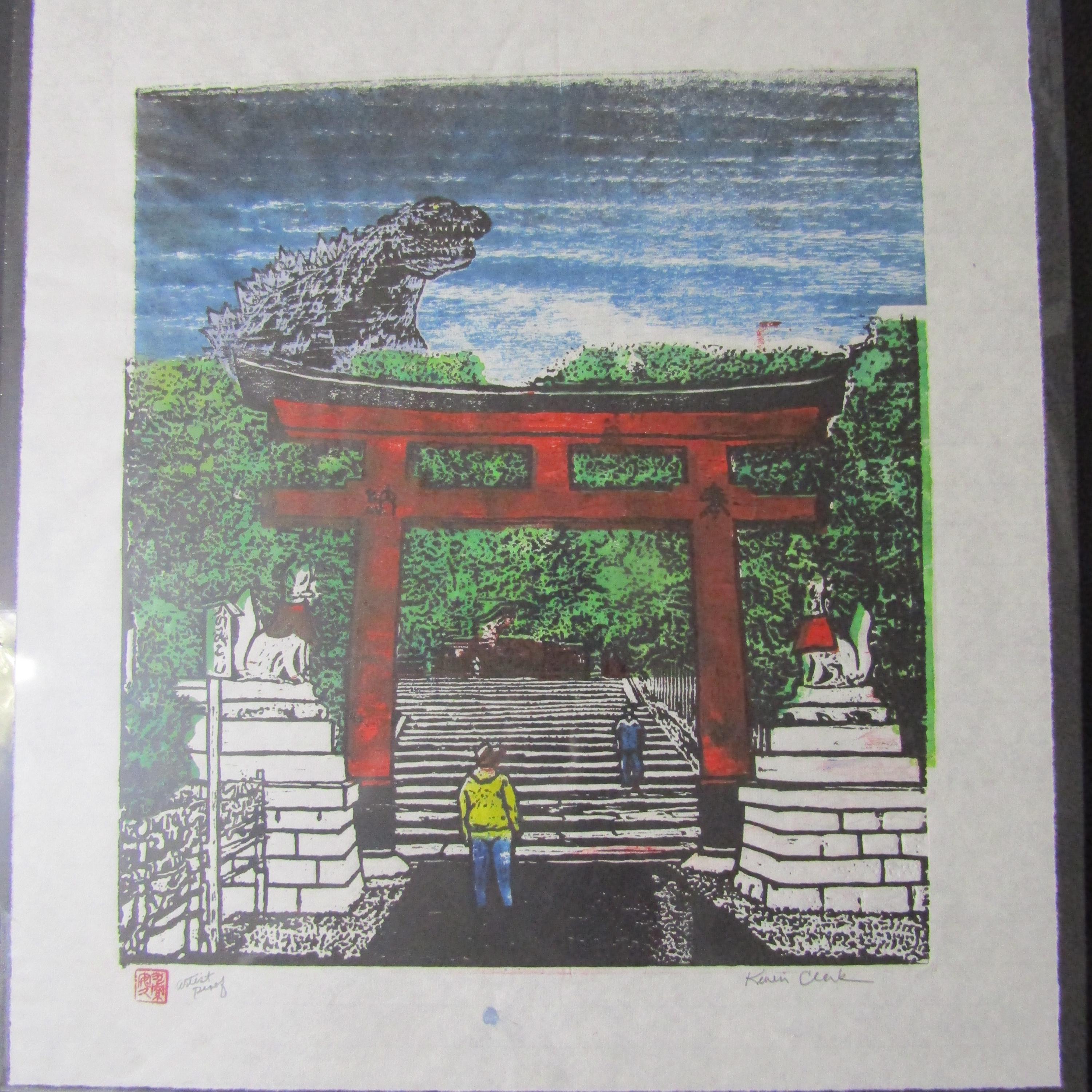 Kaiju Godzilla-like Monster Dinosaur Fushimi Inari Taisha Fox Shrine ...
