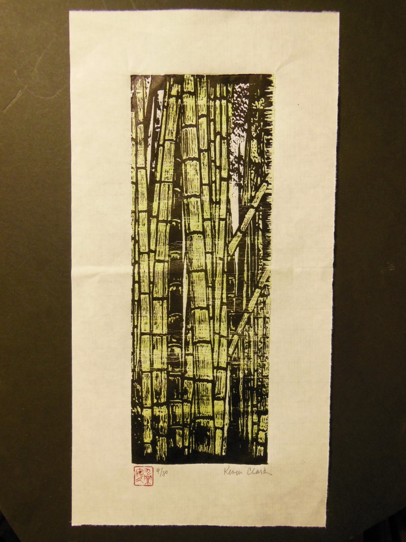 Bamboo Tree Forest Hand Carved Woodblock Print Japanese Moku - Etsy