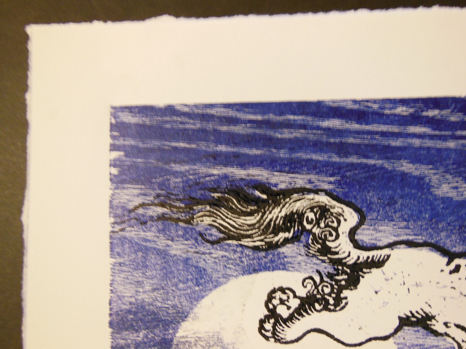 Shi Shi Japanese Guardian Lion Cat Moon Hand Carved Woodblock - Etsy