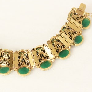 Neiger Egyptian Ornate Gold Jade Glass Rhinestone Bracelet - Etsy