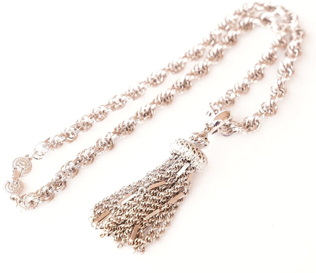 Vintage Monet 1960s damita Silver Chain Huge - Etsy