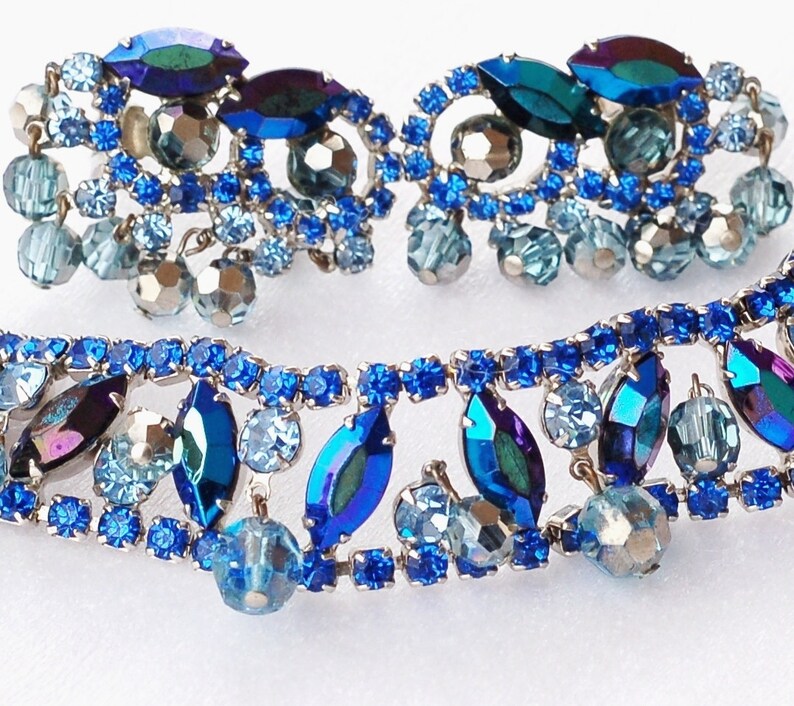 Juliana D&E Peacock Blue Carnival AB Rhinestone Bracelet - Etsy