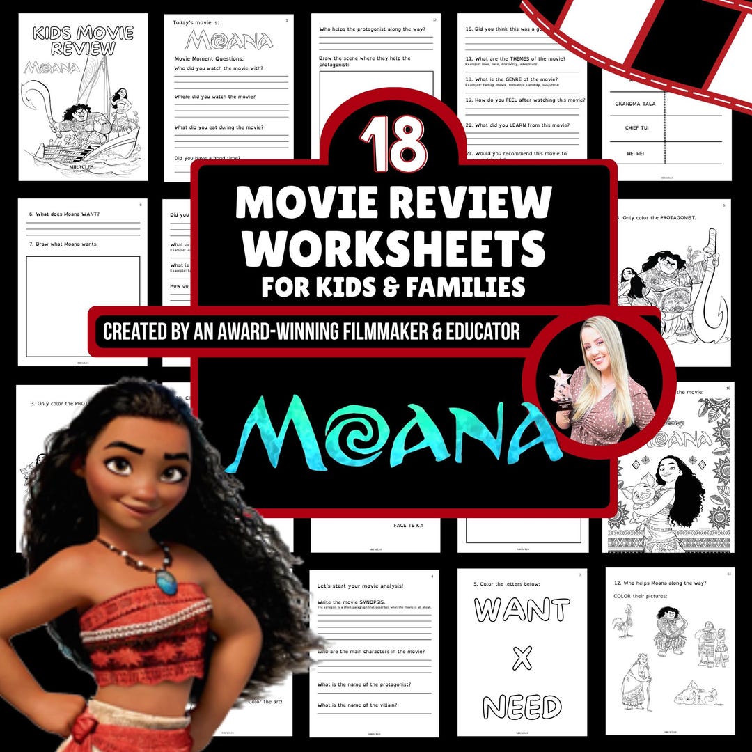 MOANA Movie Review Worksheet | Kids Activity (digital Download) - Etsy