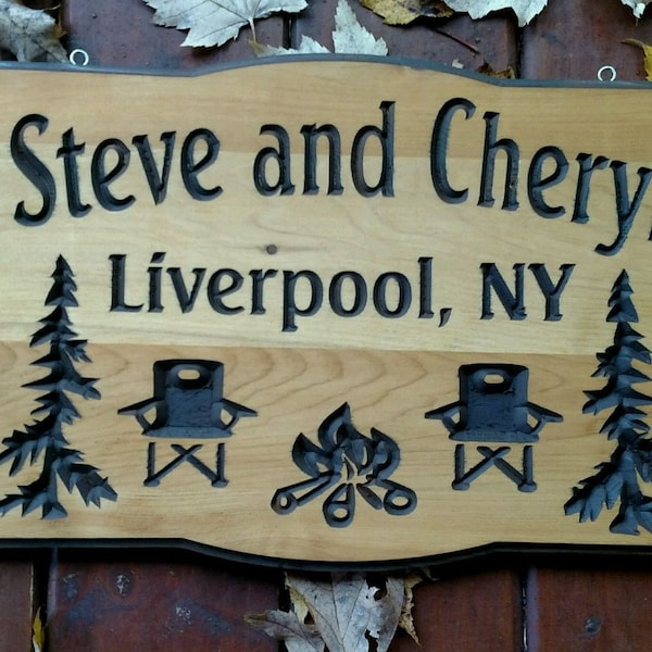 Wood Camping Sign - Etsy