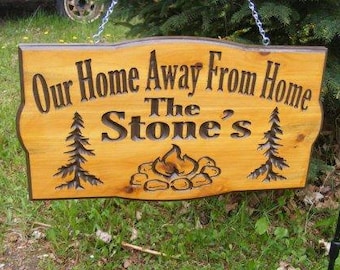 Wood Camping Sign | Etsy