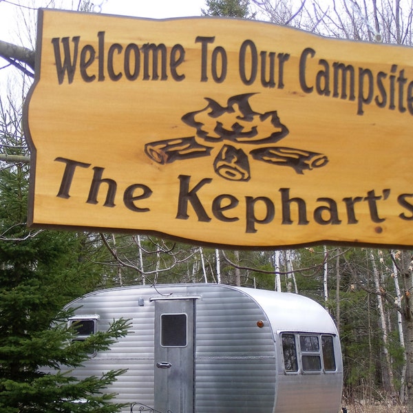 Wood Camping Sign - Etsy