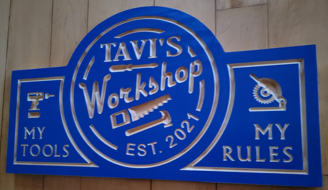 Garage Sign Custom Carved Wood Sign Power Tools - Etsy