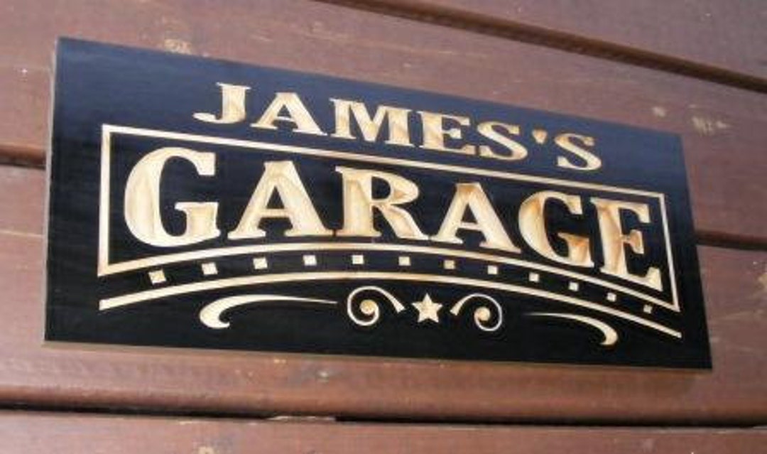 Custom Garage Sign Carved Wood Sign - Etsy