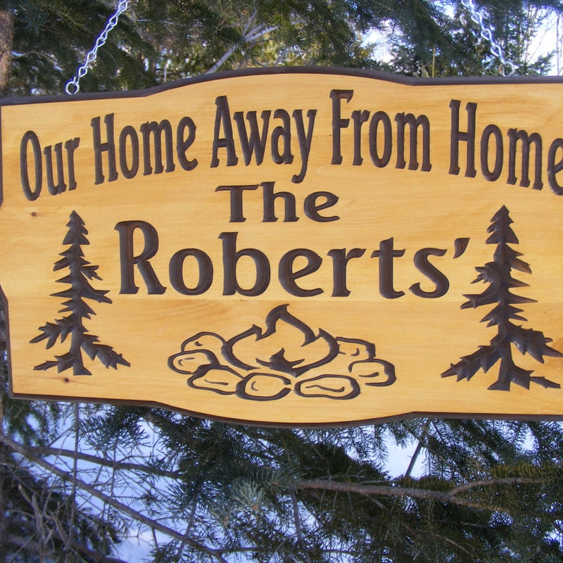 Wood Camping Sign - Etsy