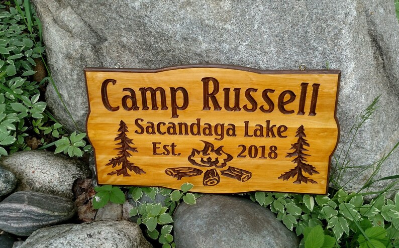 Camp Sign Cedar Sign Carved Camping Sign You Can Choose Your - Etsy
