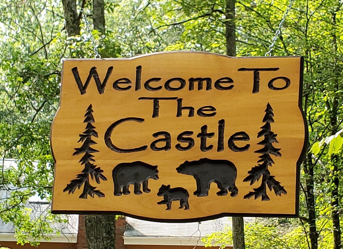 Camp Sign Family Cabin Sign Three Bears Design Northern White | Etsy