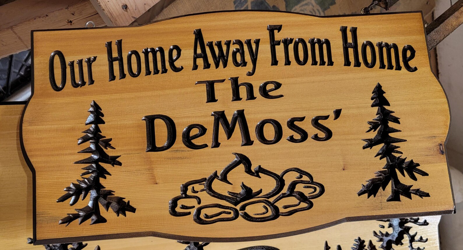 Custom Carved Wood Signs: Personalized Cedar Wood Camping Decor - Etsy