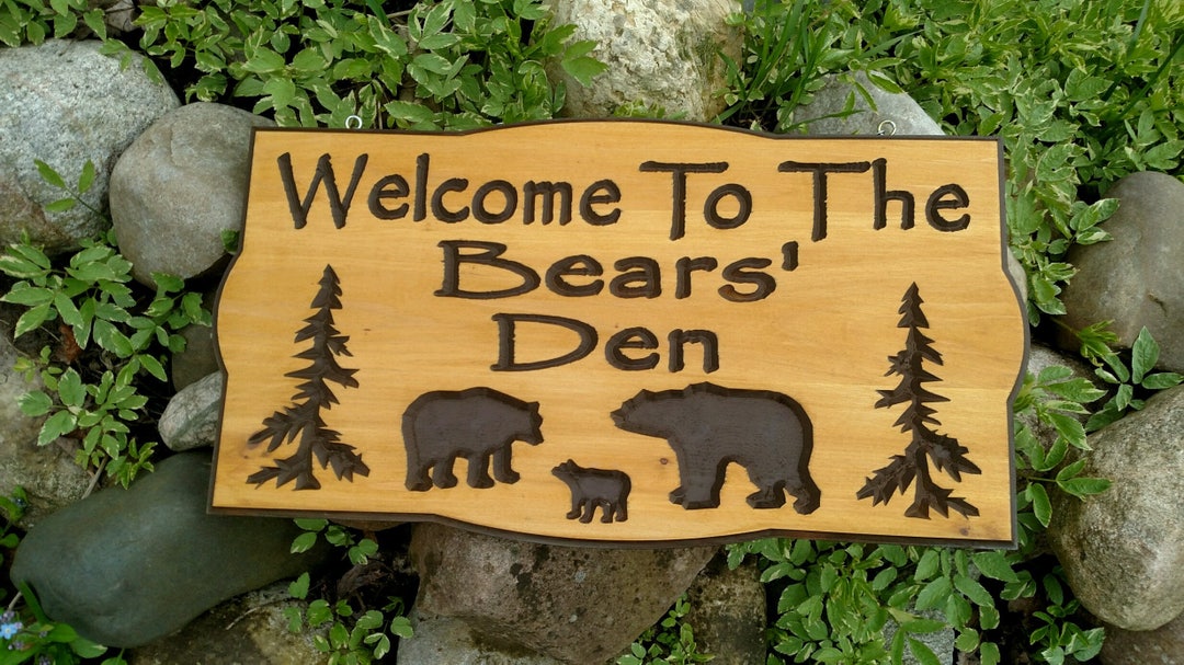 Camp Sign Family Cabin Sign Three Bears Design Northern White Cedar ...