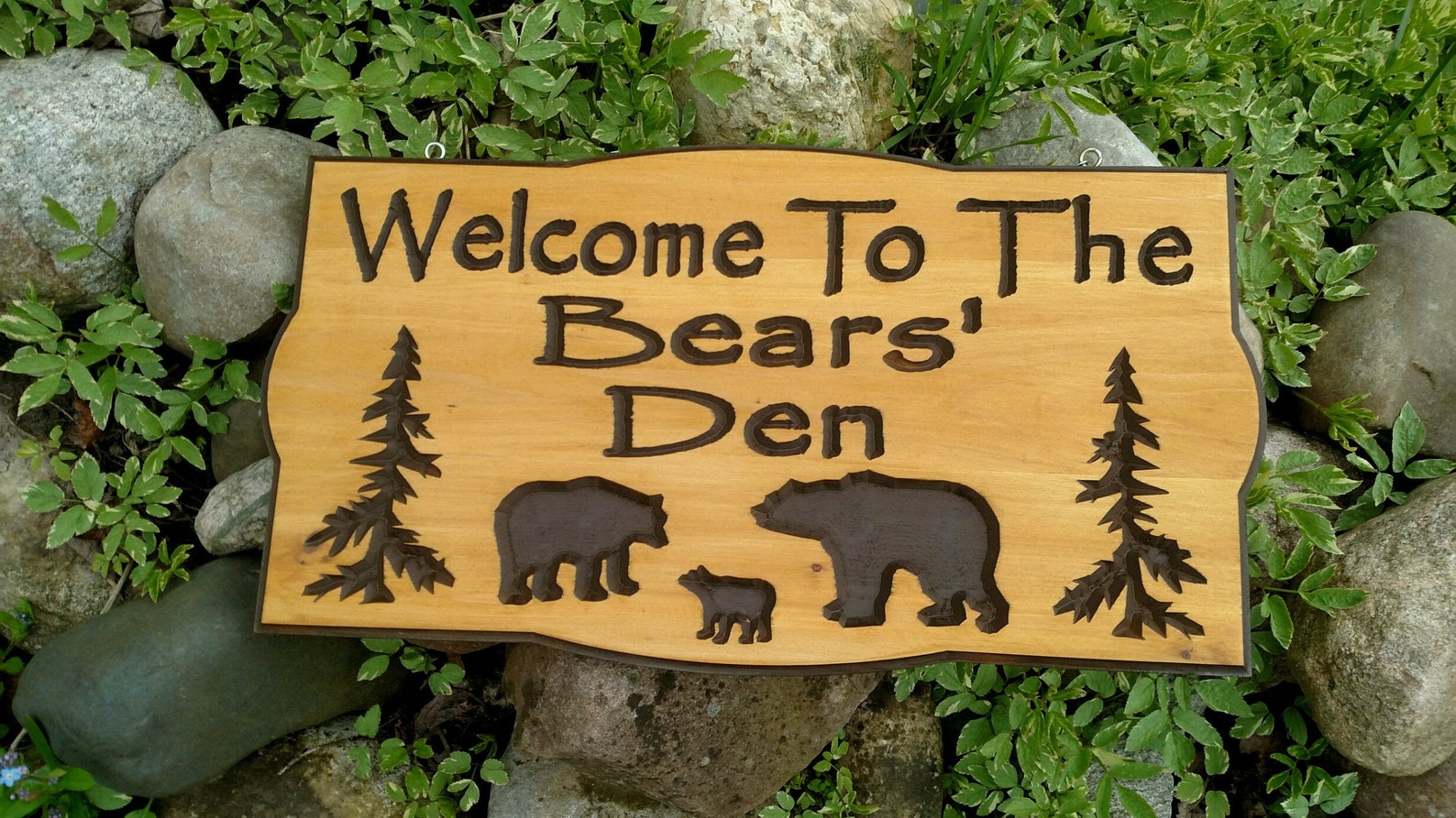Camp Sign Family Cabin Sign Three Bears Design Northern White | Etsy