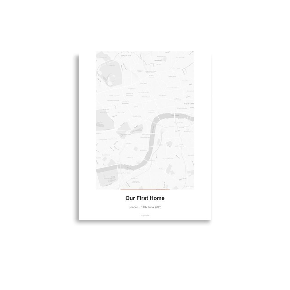 Personalized Street Map Print | Custom Map Poster UK | Any Postcode ...