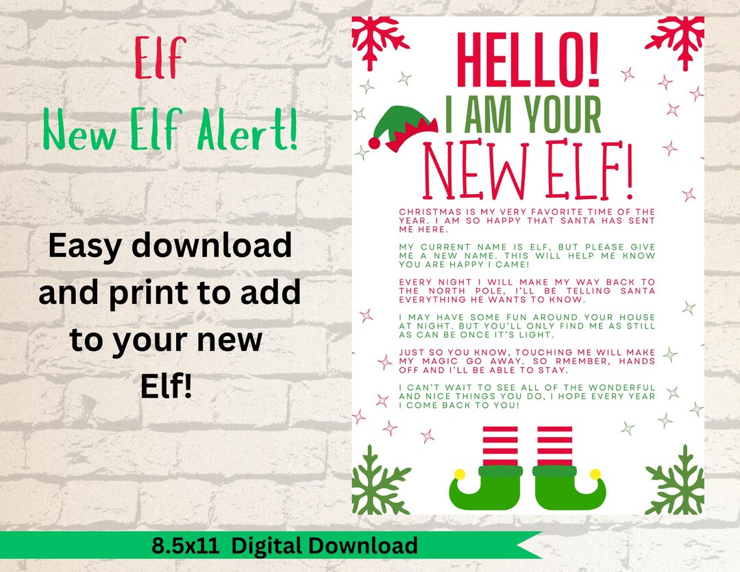 New Elf Alert Printable 8.5x11 Elf Printable New Arrival From the North ...