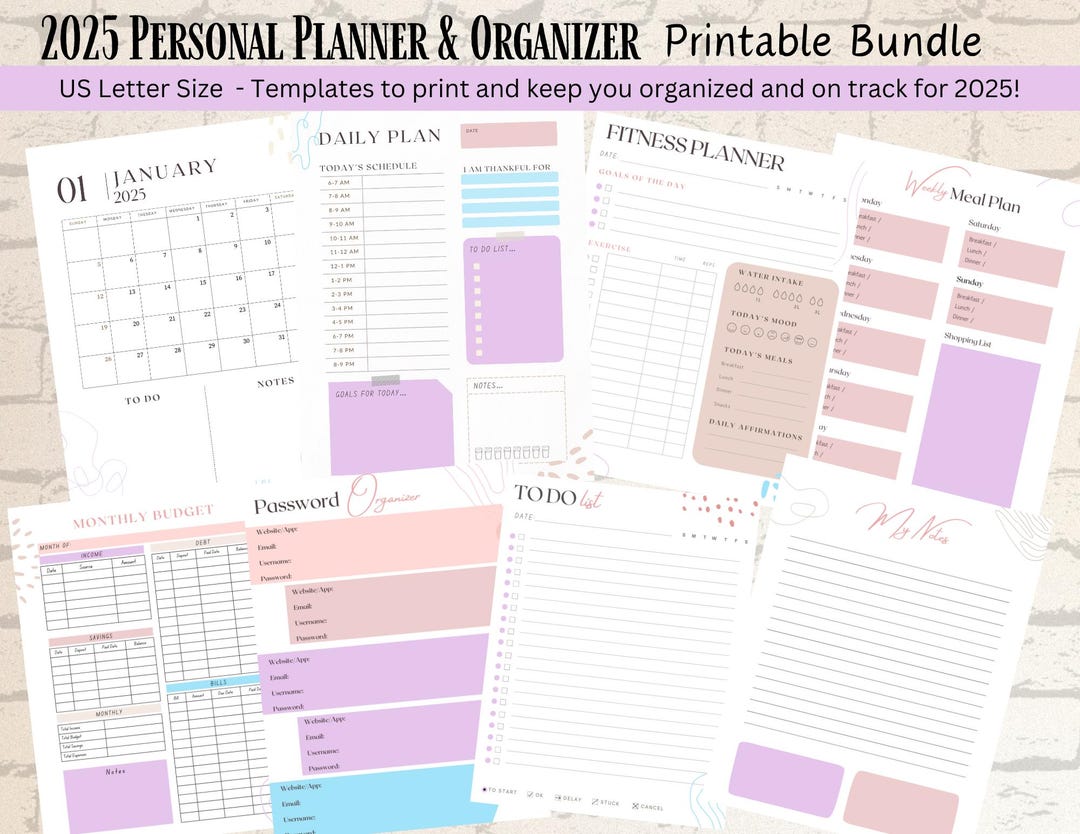 Life Planner Printable Bundle - Organizer Bundle - Productivity Planner ...