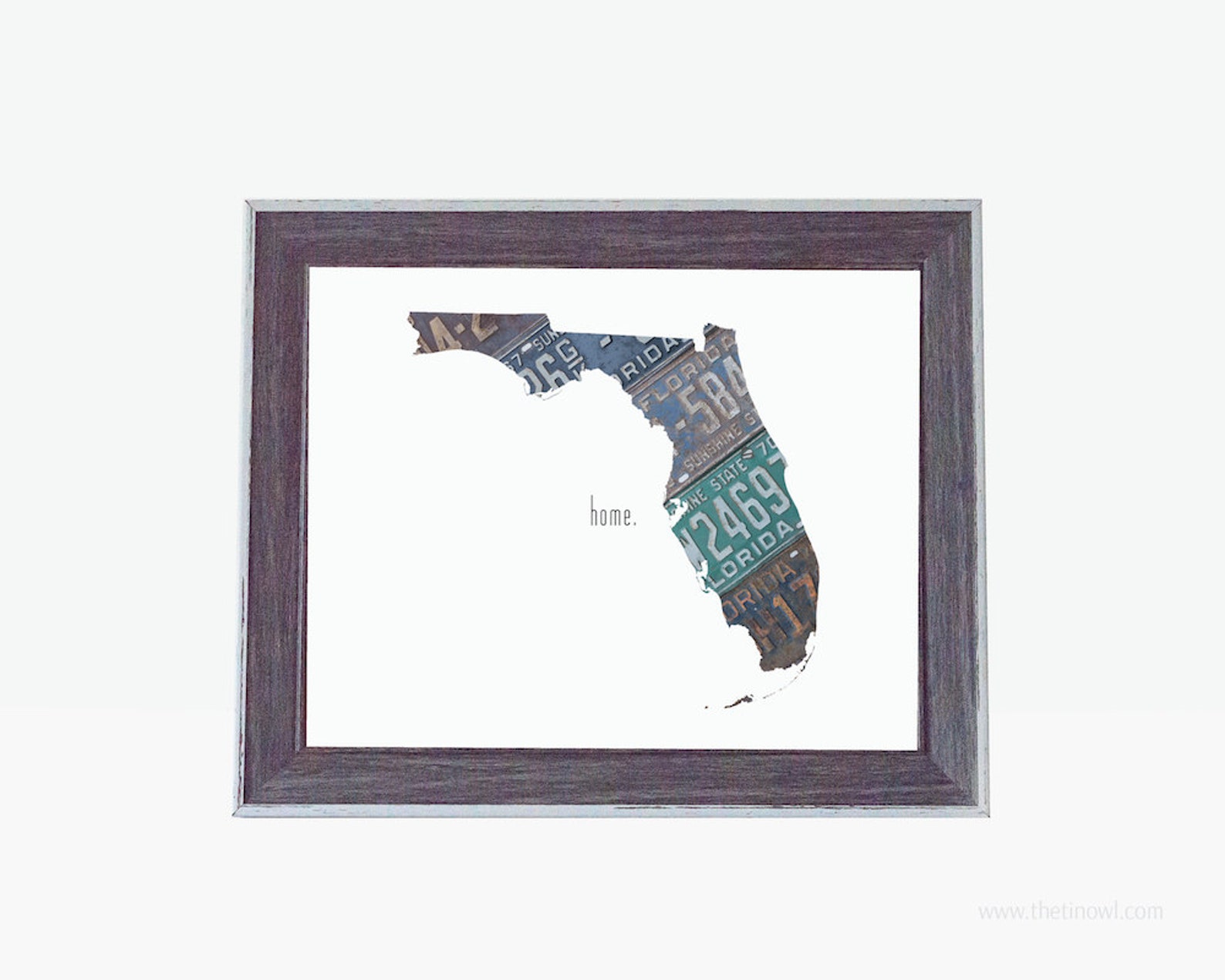 Florida Home Print License Plate Art Florida State Outline - Etsy