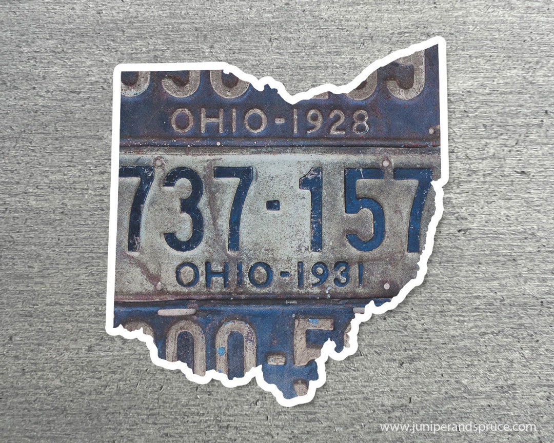 Ohio Vintage License Plate Sticker Waterproof Ohio Road Trip Vinyl ...