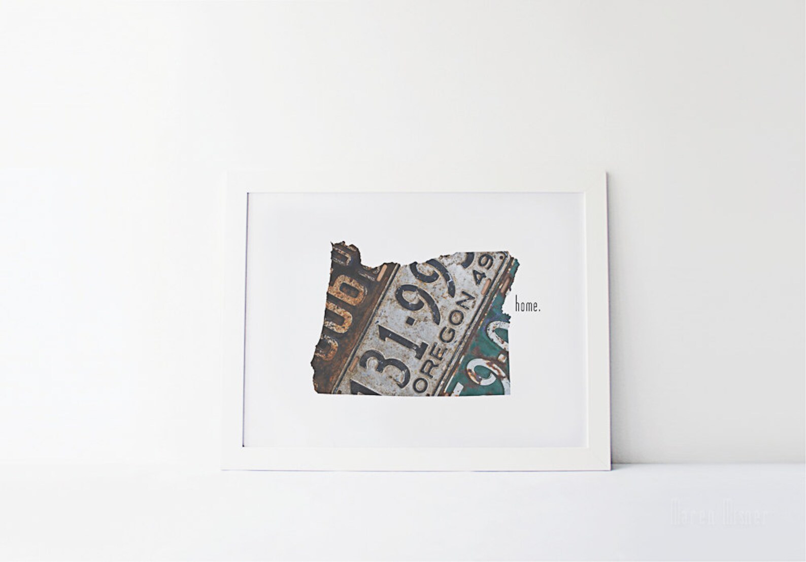 Oregon Home Print State Outline Art Vintage License Plate | Etsy