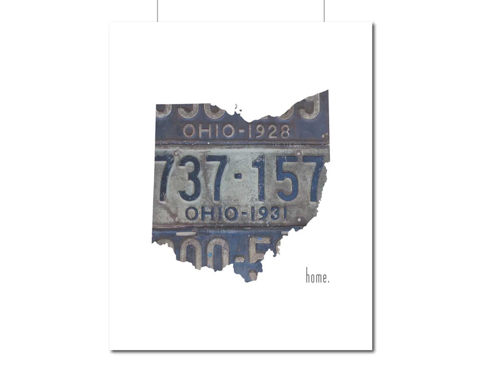 Ohio Home Print Ohio State Outline Art Vintage License | Etsy