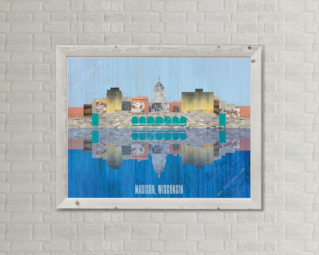 Madison Wisconsin Skyline Photograph | Collage | Home Decor | Lake ...