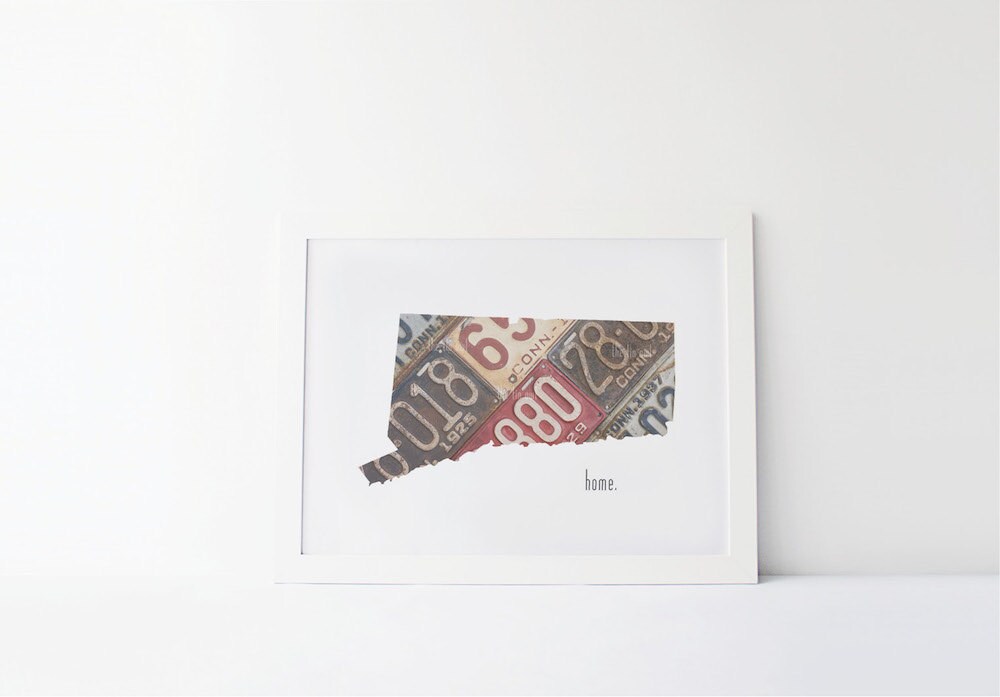 Connecticut Home Print Connecticut State Outline Vintage - Etsy