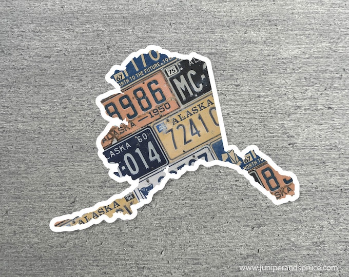 Personalized Alaska License Plate Decals Stickers Version 1 Sheet of 14 ...