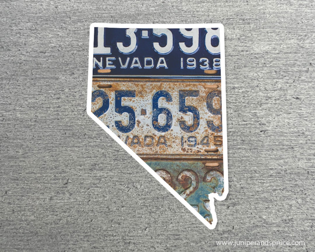 Nevada Vintage License Plate Sticker Waterproof Nevada Road Trip Vinyl ...